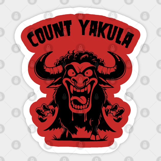 Count Yak-ula cartoon - Yak - Sticker | TeePublic